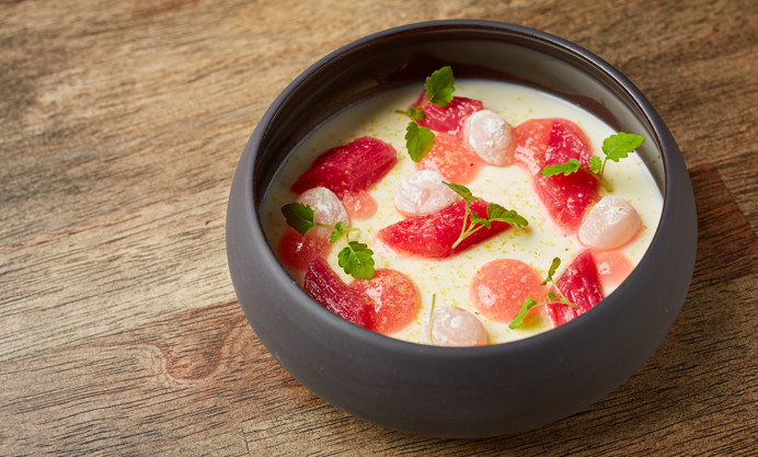 Yoghurt Mousse with Turkish Delight and Rhubarb Recipe - Great British ...