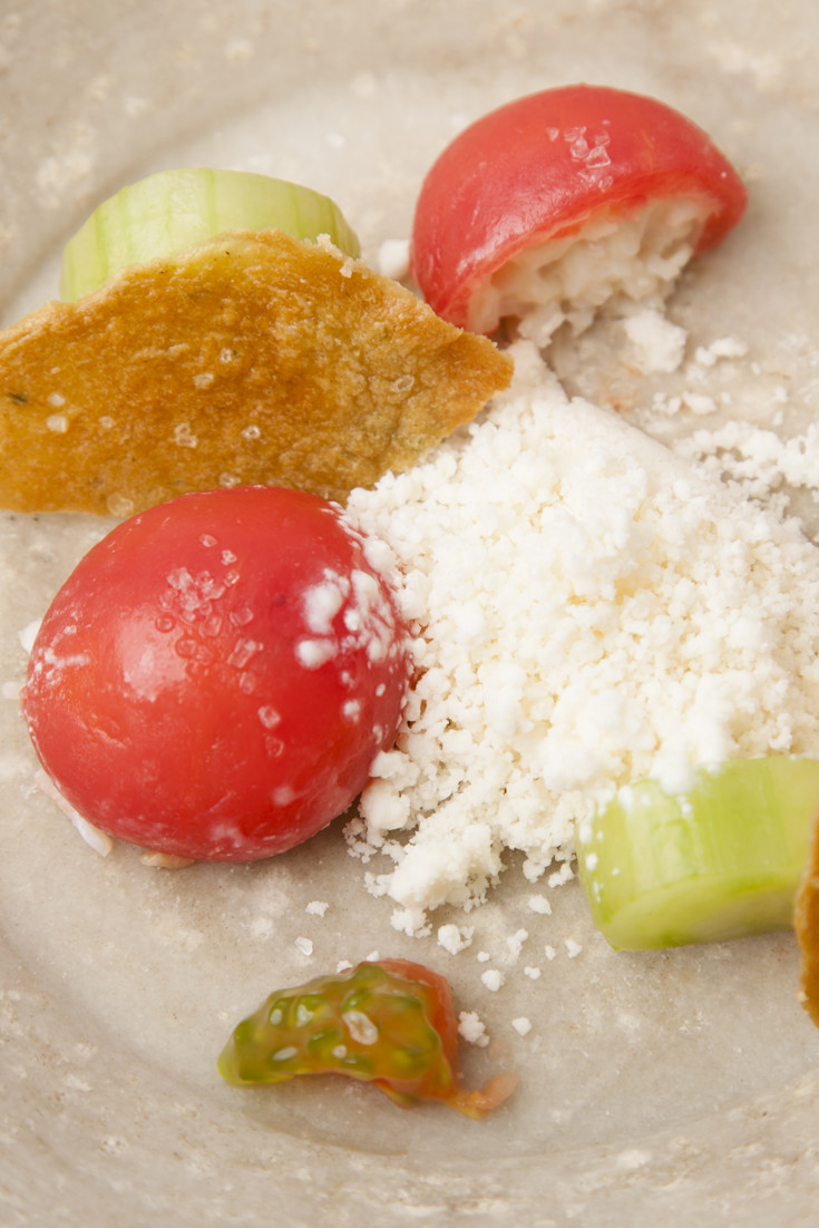 Compressed Tomato with Crab and Horseradish Recipe - Great British Chefs