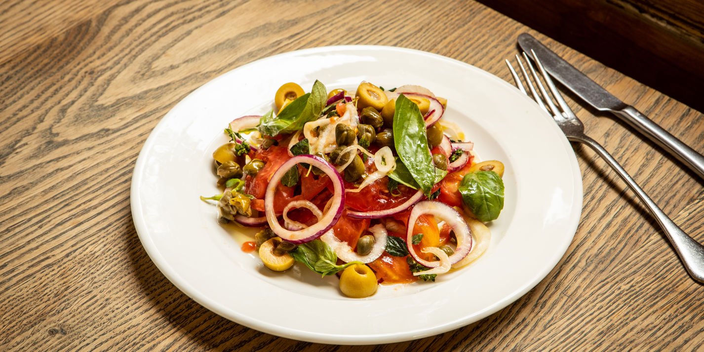 Aeolian-style Salad with Tomatoes, Capers and Anchovy-Stuffed Green ...