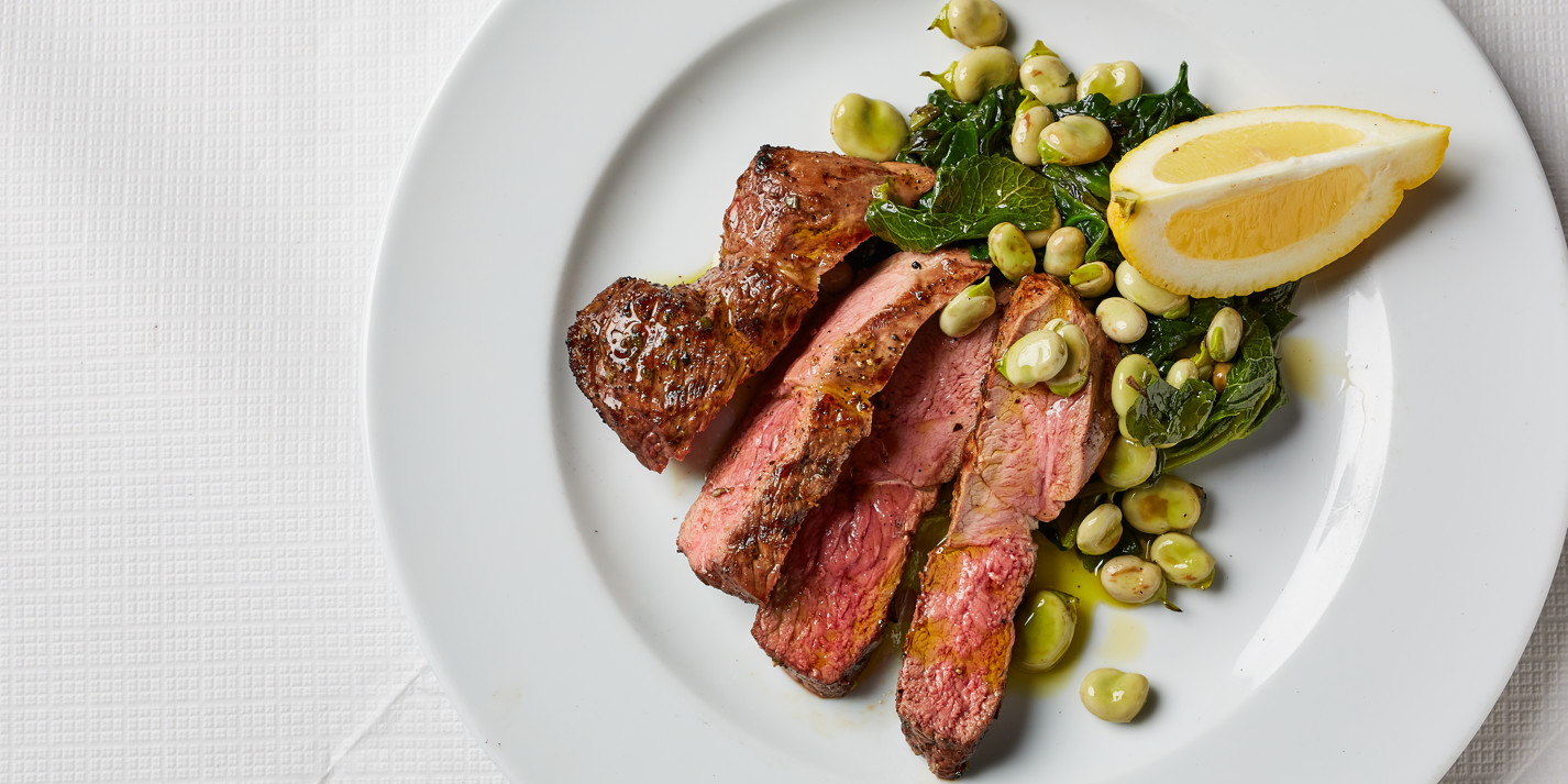 Grilled Lamb with Spinach and Broad Beans Recipe - Great British Chefs