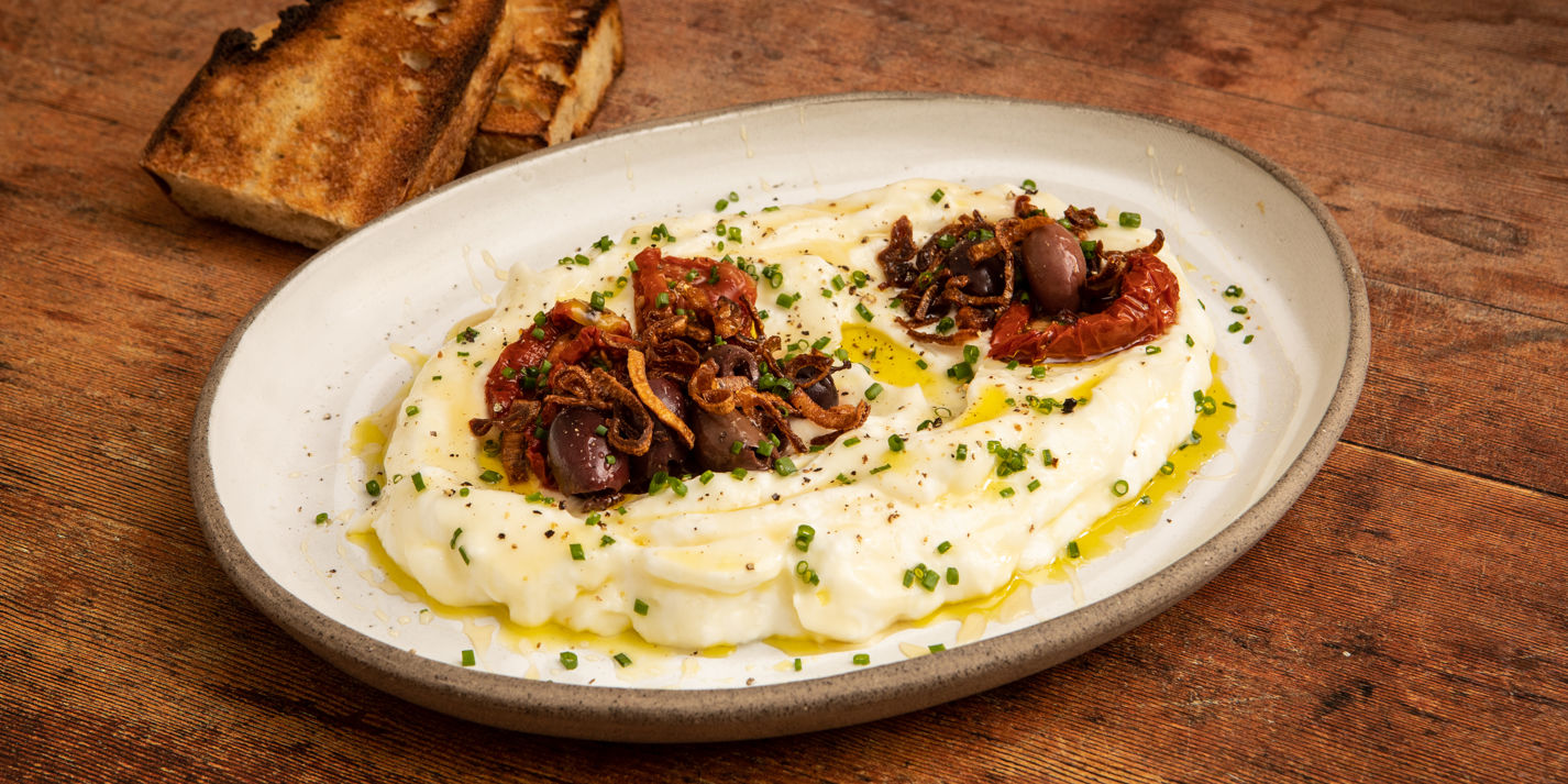 Toum With Crispy Shallots, Kalamata Olives and Honey Recipe - Great ...