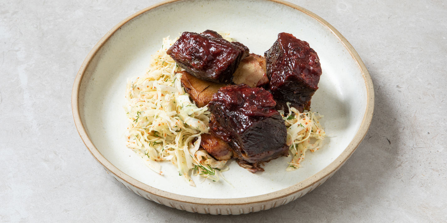 Smoky Roasted Beef Short Ribs with Blackberry Barbecue Sauce and Fennel ...