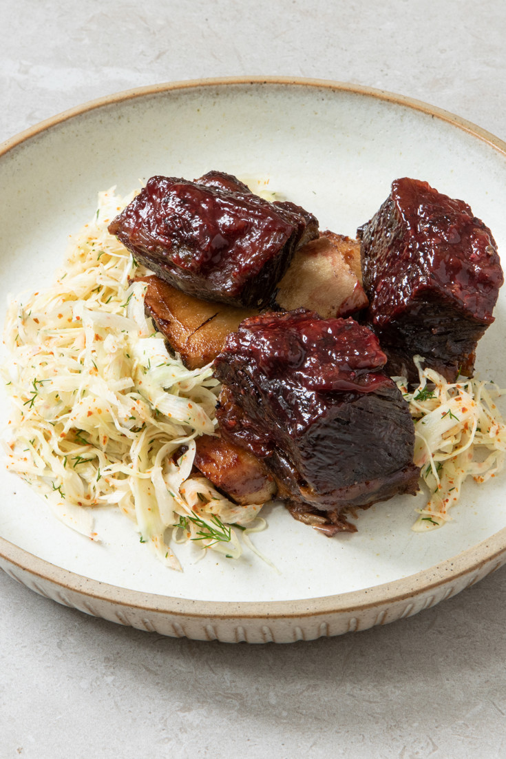 Smoky Roasted Beef Short Ribs with Blackberry Barbecue Sauce and Fennel ...