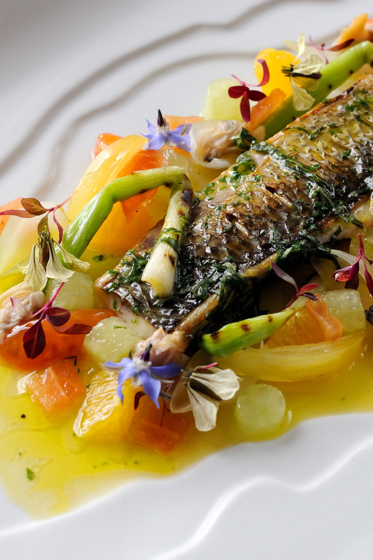 Silver Mullet, Cucumber, Tomato & Sauce Vierge - Great British Chefs