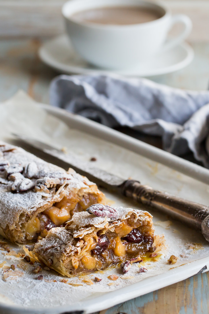 Apple, Cranberry and Pecan Strudel Recipe - Great British Chefs