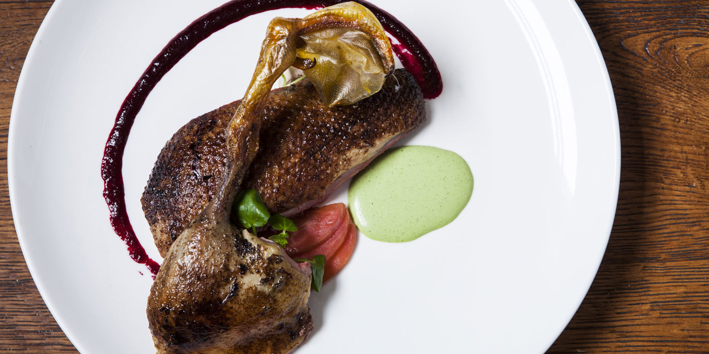 Roasted Mallard, Salted Plums and Watercress Purée Recipe - Great ...