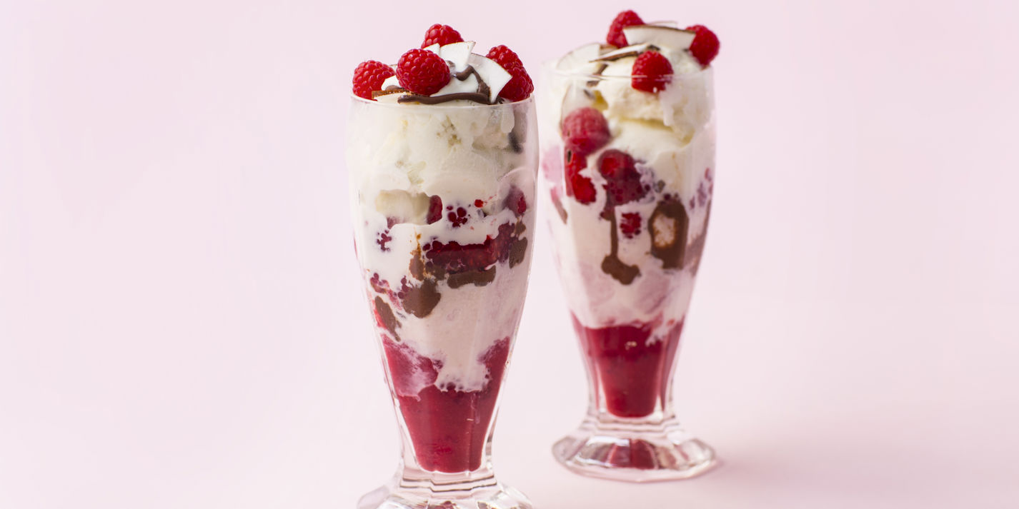 Raspberry and Coconut Ice Cream Sundae Recipe - Great British Chefs