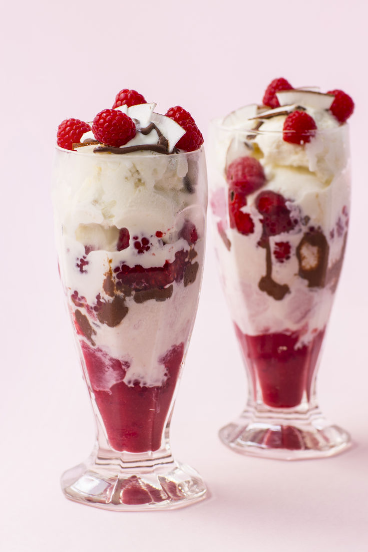 Raspberry and Coconut Ice Cream Sundae Recipe - Great British Chefs
