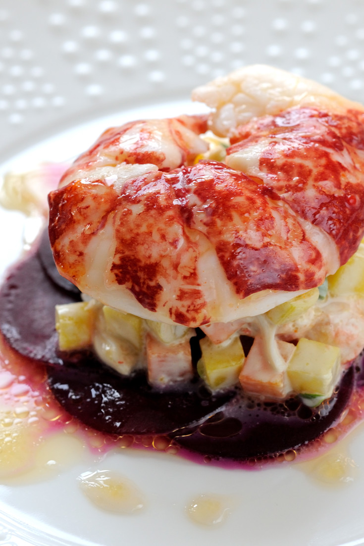 Poached Lobster, Beetroot, Russian Salad Recipe - Great British Chefs