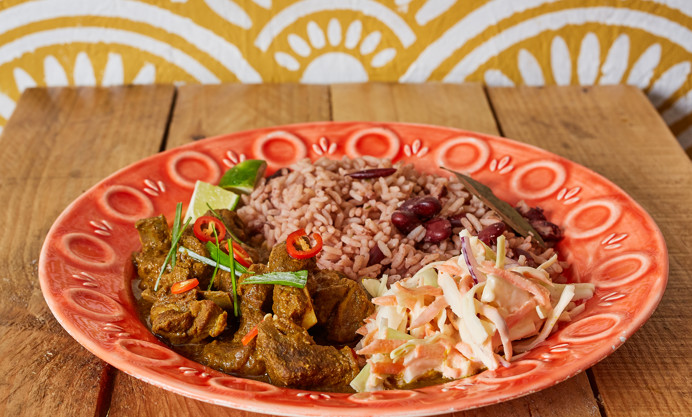 Curry Goat with Rice and Peas Recipe - Great British Chefs