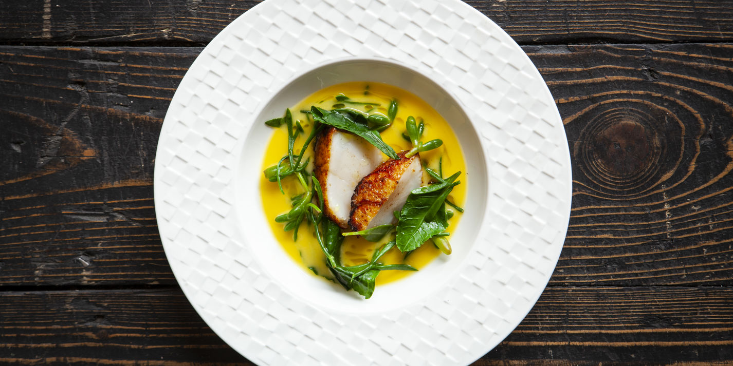 Roasted Scallop with Whey Butter and Sea Herbs Recipe - Great British Chefs