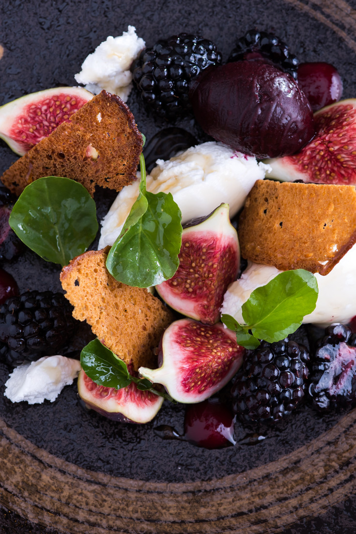 Goat's Curd with Blackberry Sorbet Recipe - Great British Chefs