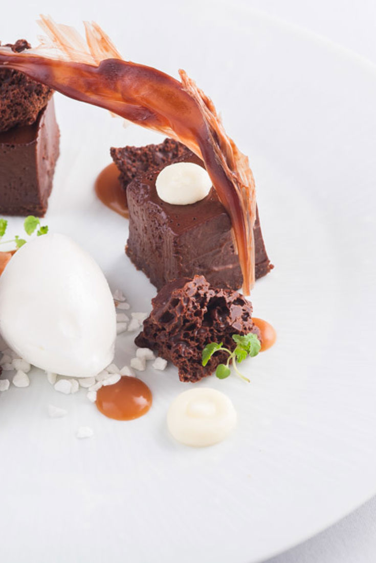 Chocolate Aero Dessert Recipe with Salted Caramel - Great British Chefs