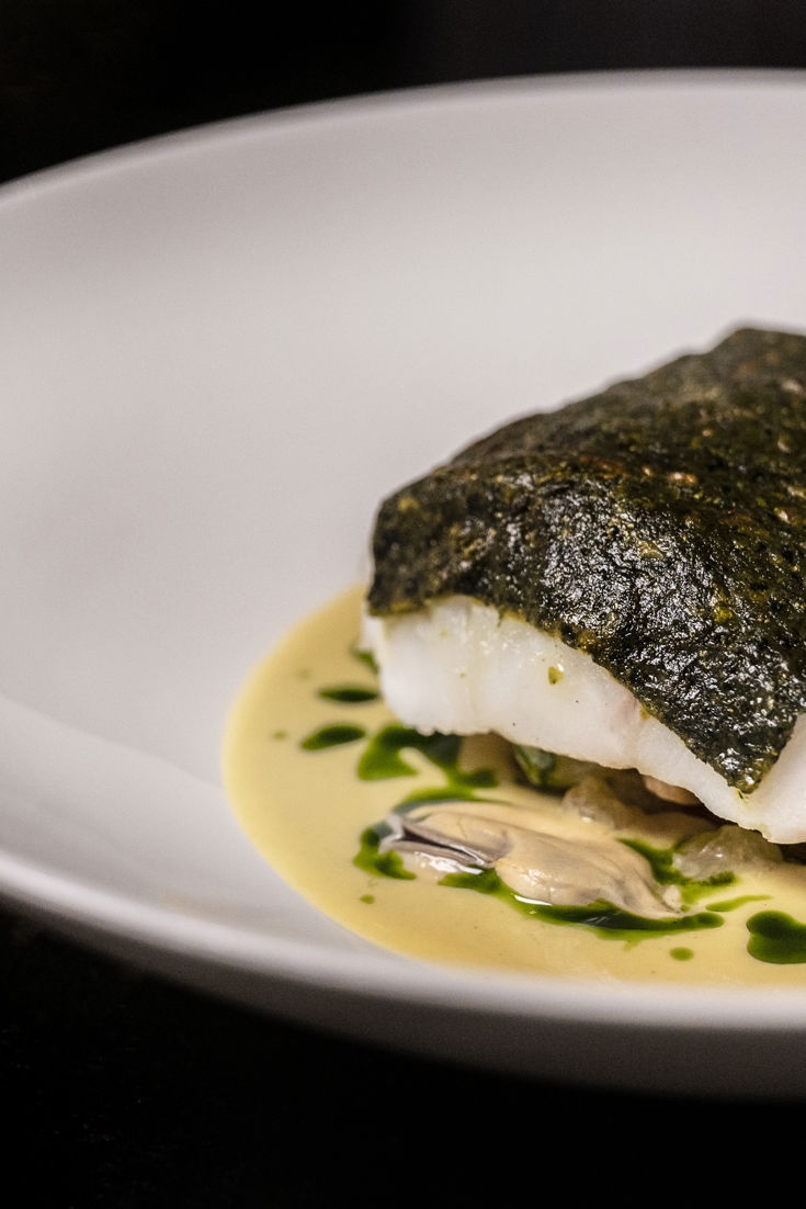 Crusted Cod with Mussels, Coriander and Cauliflower Recipe - Great ...
