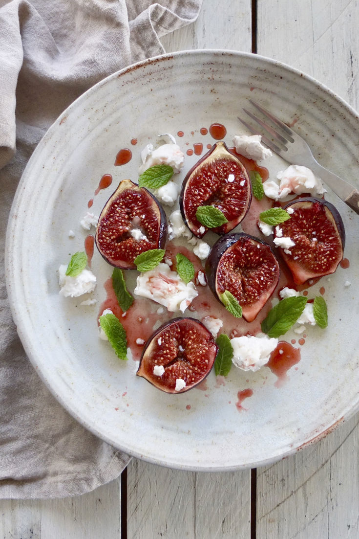 Roast Figs with Goat's Cheese Recipe - Great British Chefs
