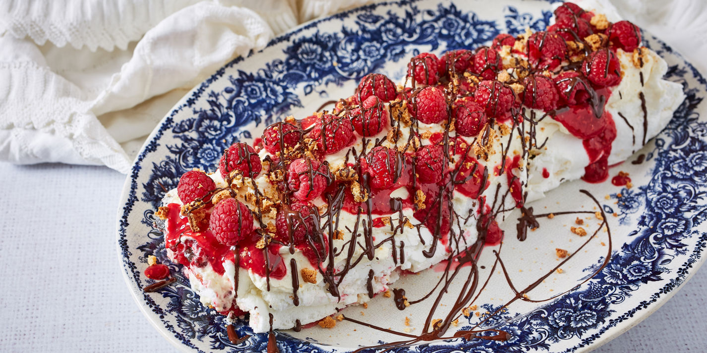 Raspberry Meringue Roulade Recipe - Great British Chefs