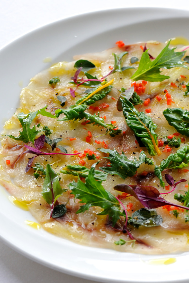 Sea Bass Fillet Carpaccio With Chilli, Oregano - Great British Chefs