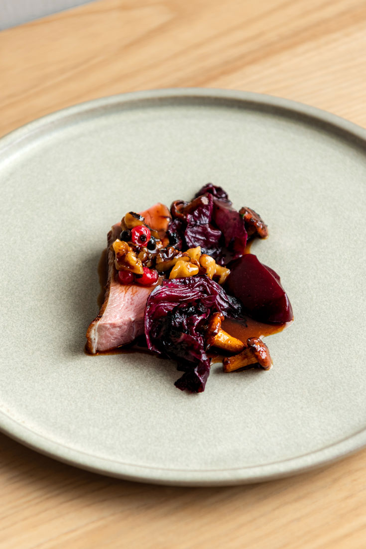 Duck Breast, Radicchio, Girolle, Walnut and Redcurrant Recipe - Great ...