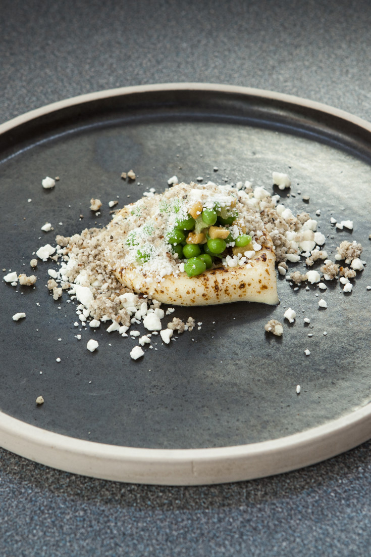 Garden Peas with Goat's Cheese and Lardo Recipe - Great British Chefs