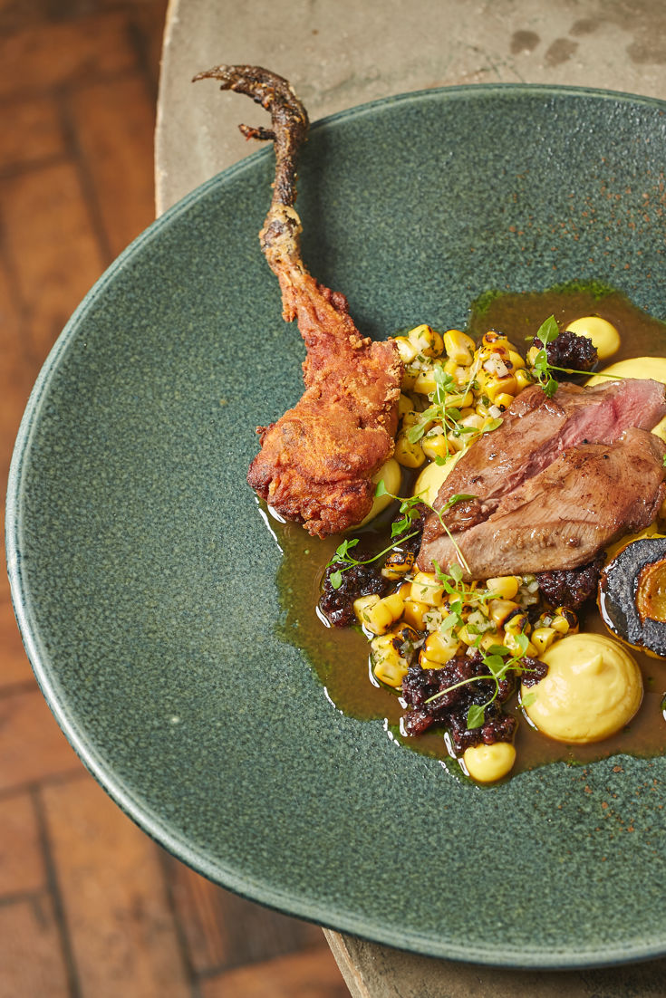 Yorkshire Grouse with Sweetcorn and Greengages Recipe - Great British Chefs