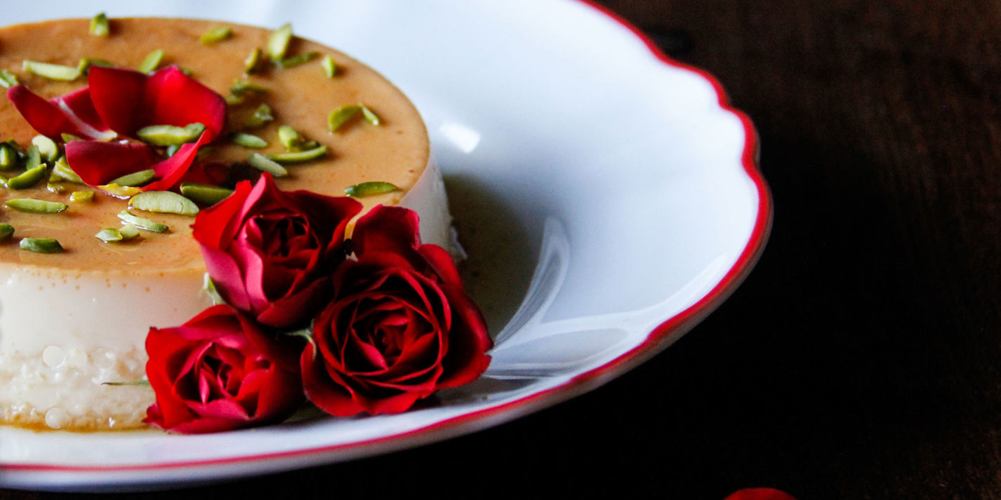 Flan with rose syrup recipe - Great British Chefs