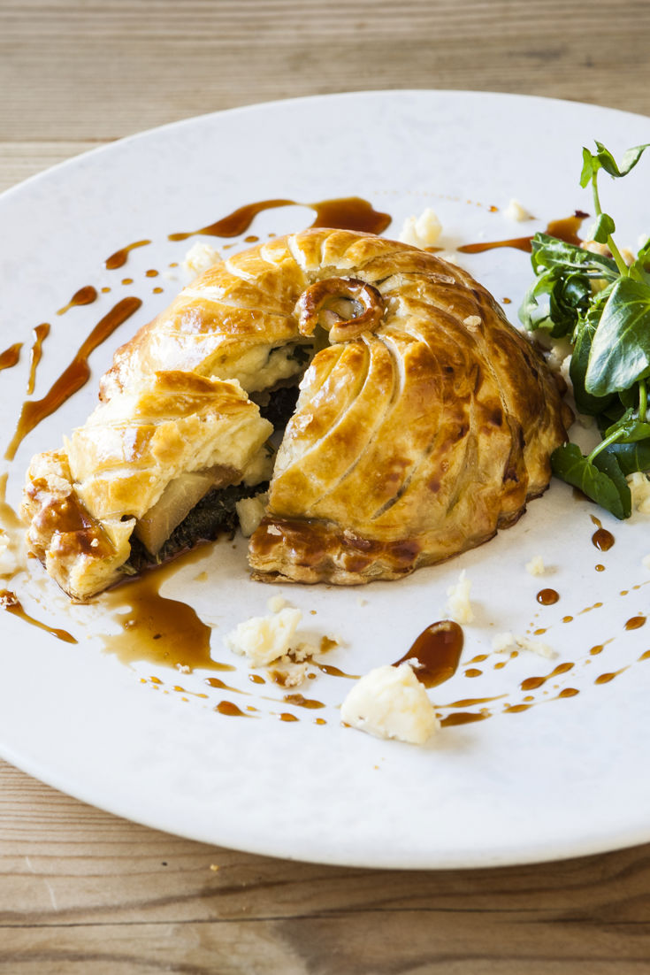 Cheese, Pear and Kale Pithivier Recipe - Great British Chefs