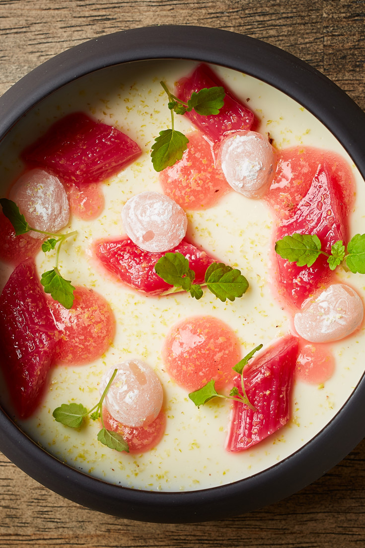 Yoghurt Mousse with Turkish Delight and Rhubarb Recipe - Great British ...