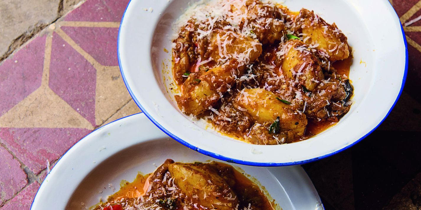 Sweet Potato Gnocchi with Spiced Aubergine Ragout Recipe - Great ...