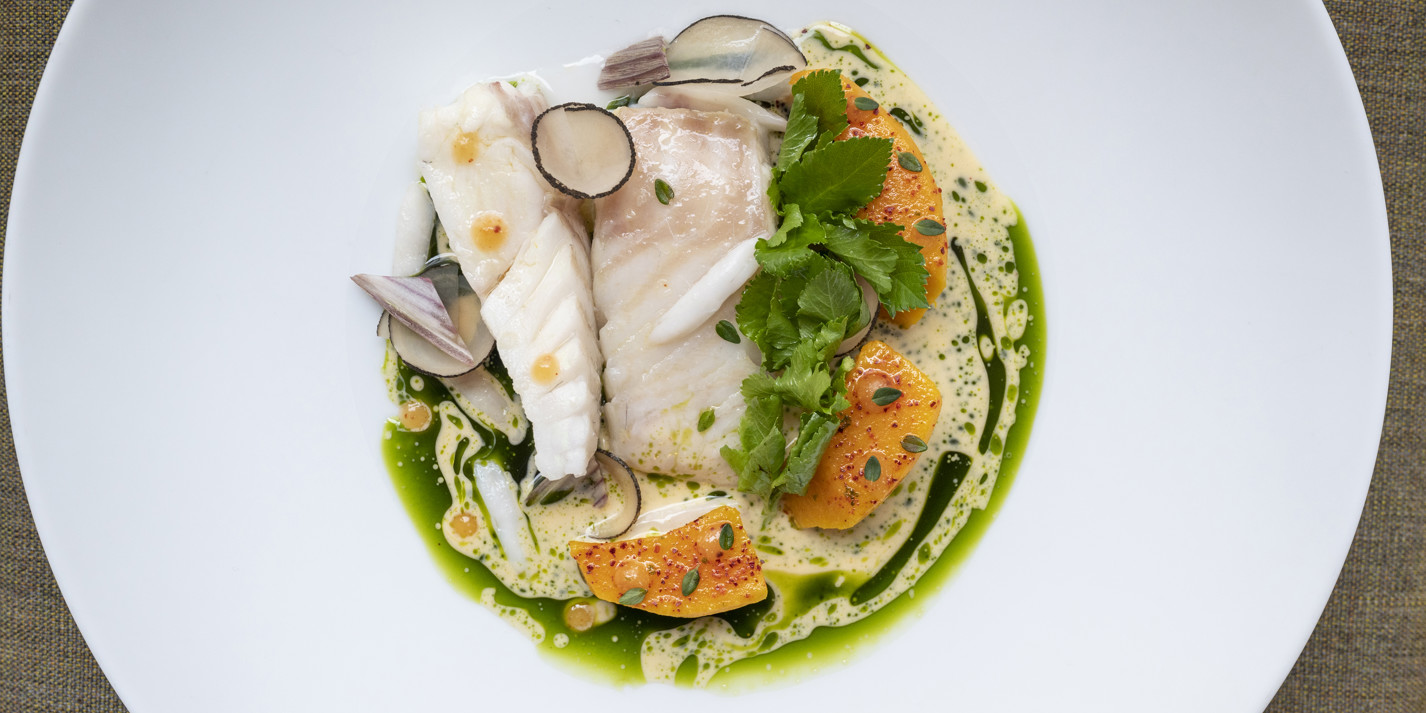 Citrus-Poached turbot with Delica Pumpkin Recipe - Great British Chefs