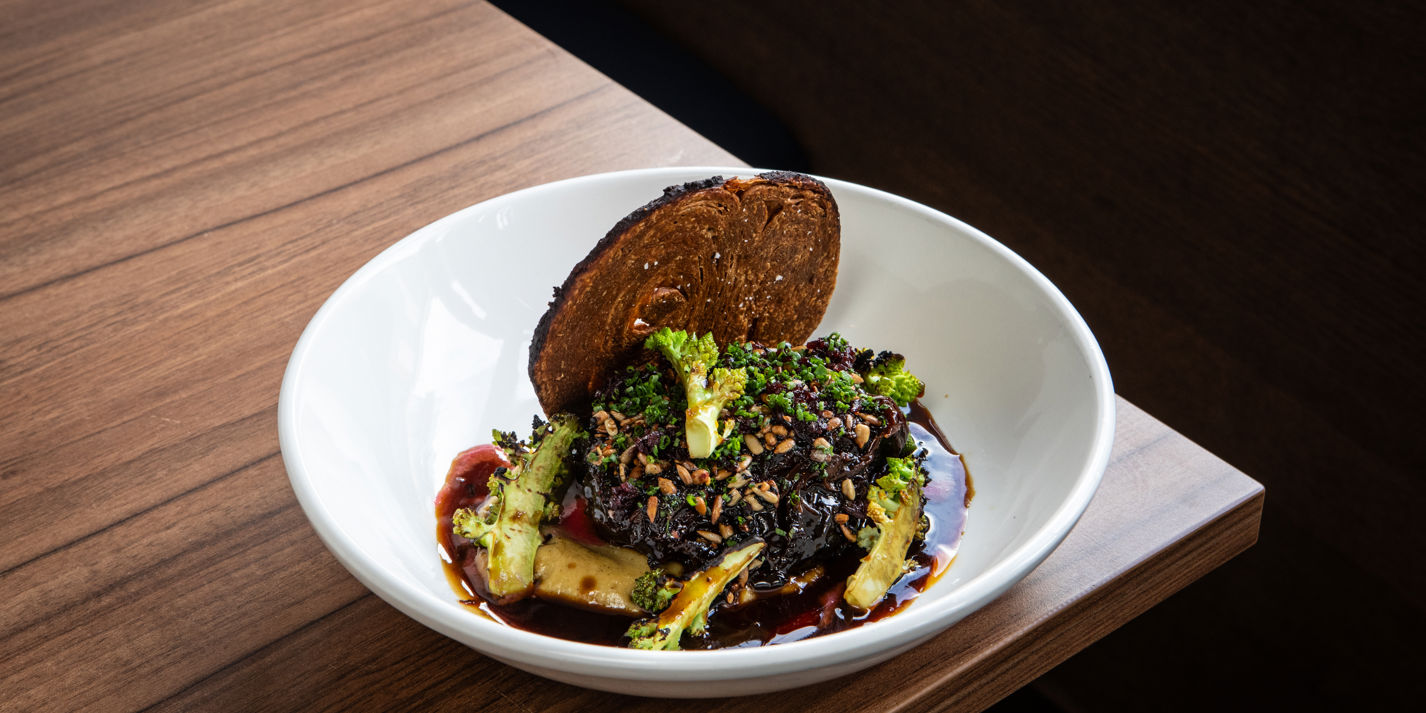 Smoked Beef Cheek with Oyster Sauce Bordelaise, Cauliflower and Beef ...