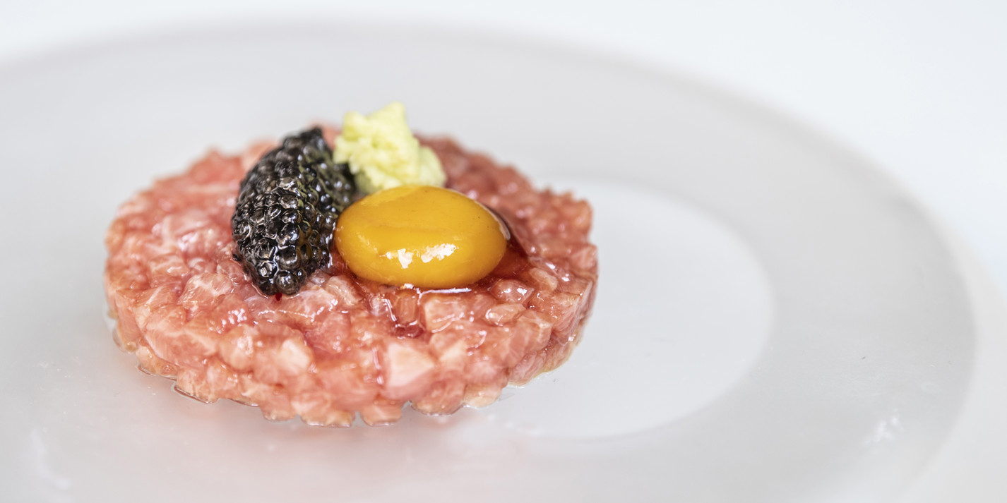 Toro Tartare with Soy-Cured Quail Egg and Caviar Recipe - Great British ...