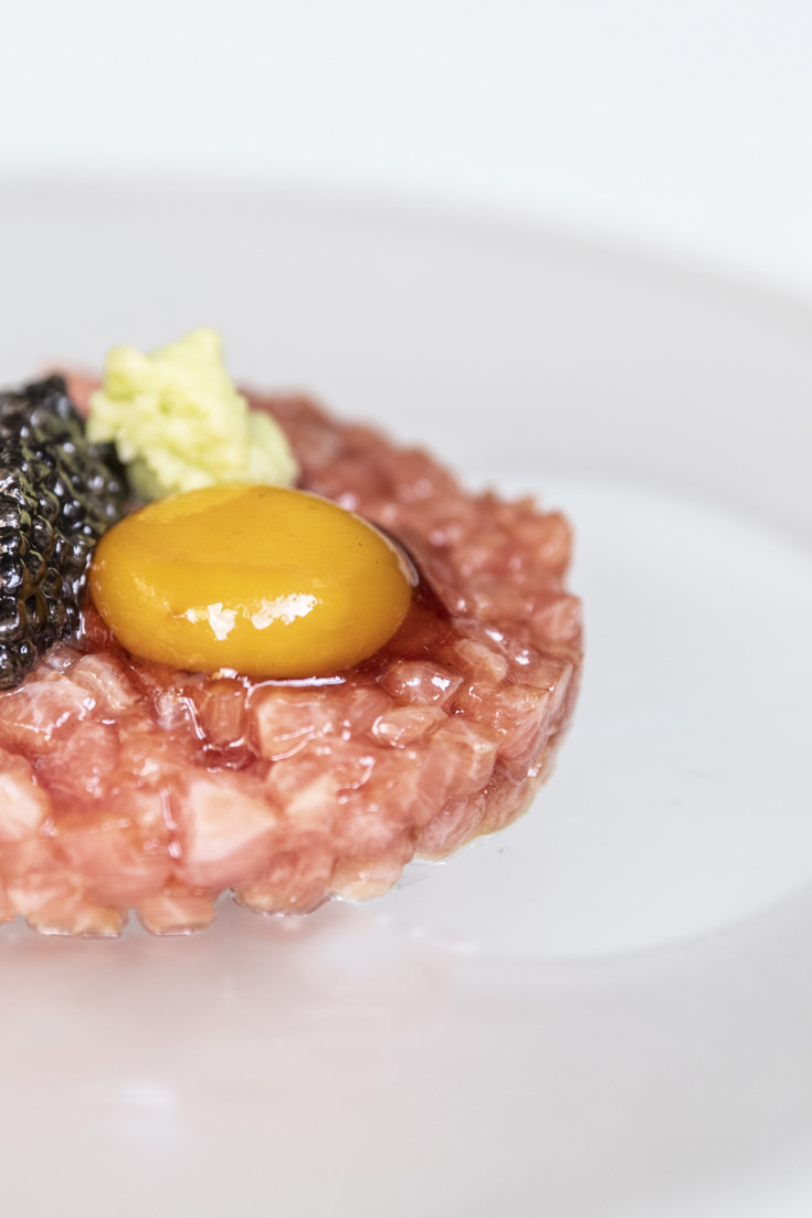 Toro Tartare with Soy-Cured Quail Egg and Caviar Recipe - Great British ...