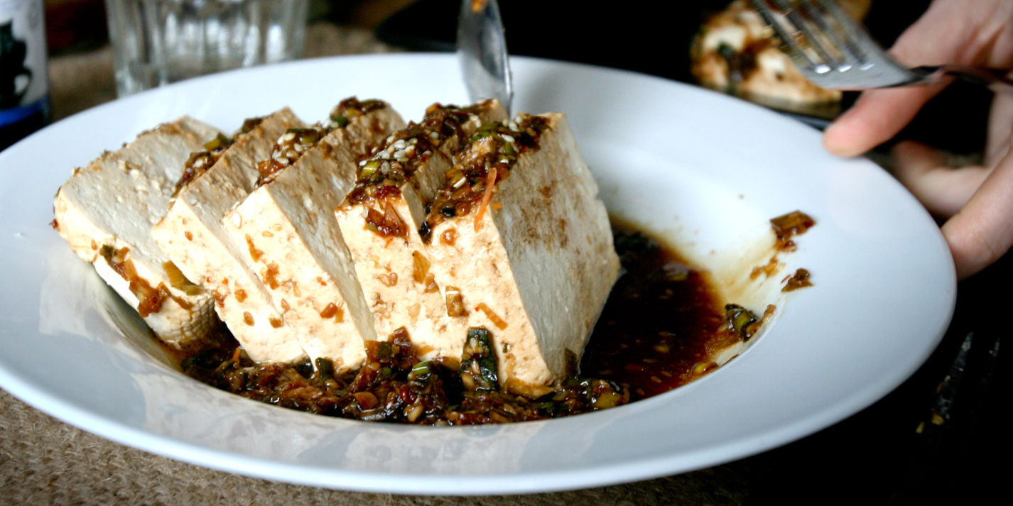 Warm Tofu Recipe with Garlic Sesame Sauce - Great British Chefs