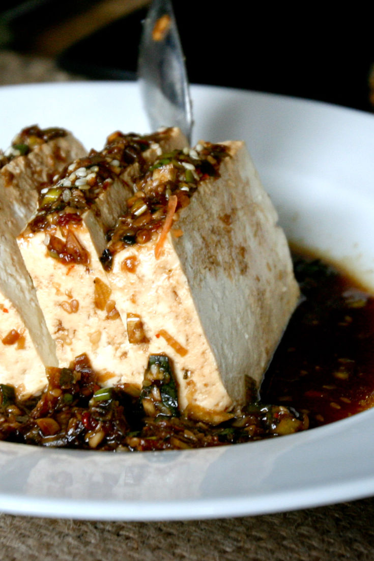 Warm Tofu Recipe with Garlic Sesame Sauce - Great British Chefs
