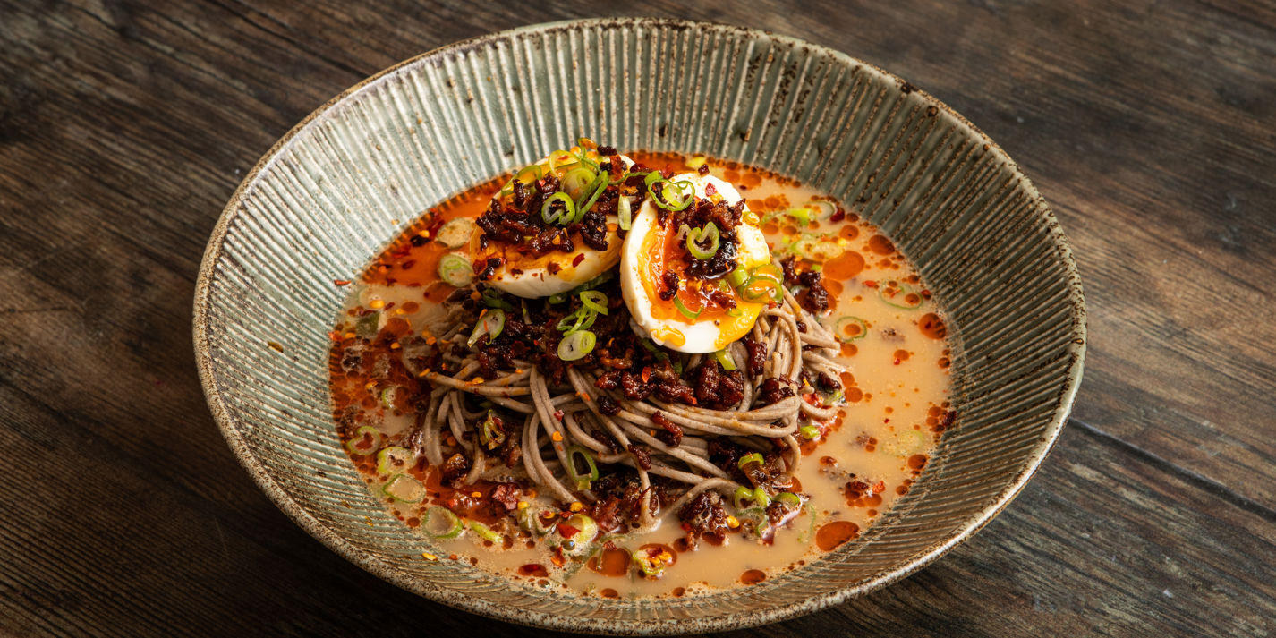Creamy Miso Soba Noodles with Fried Pork Recipe - Great British Chefs
