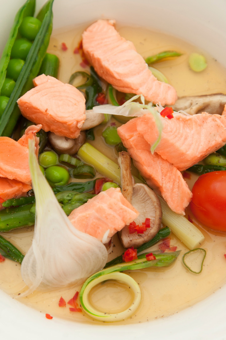Poached Trout with Ginger Broth Recipe - Great British Chefs