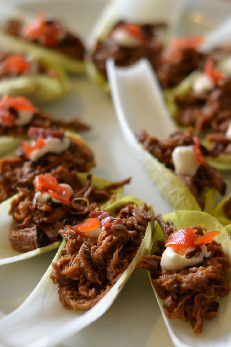Pulled Beef Canapé with Fukujinzuke Recipe - Great British Chefs