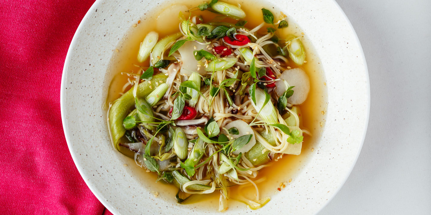 Aromatic Vegetable Broth Recipe with Noodles - Great British Chefs