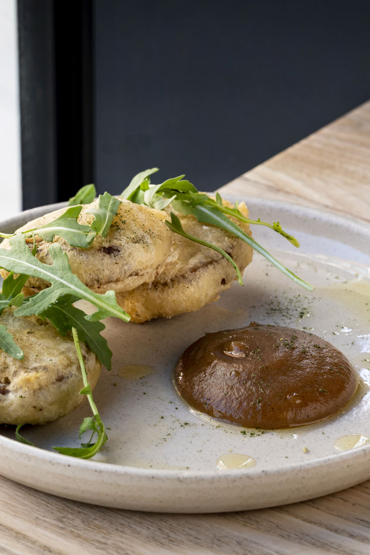 White Pudding Fritters with Spiced Bramley Apple Ketchup Recipe - Great ...