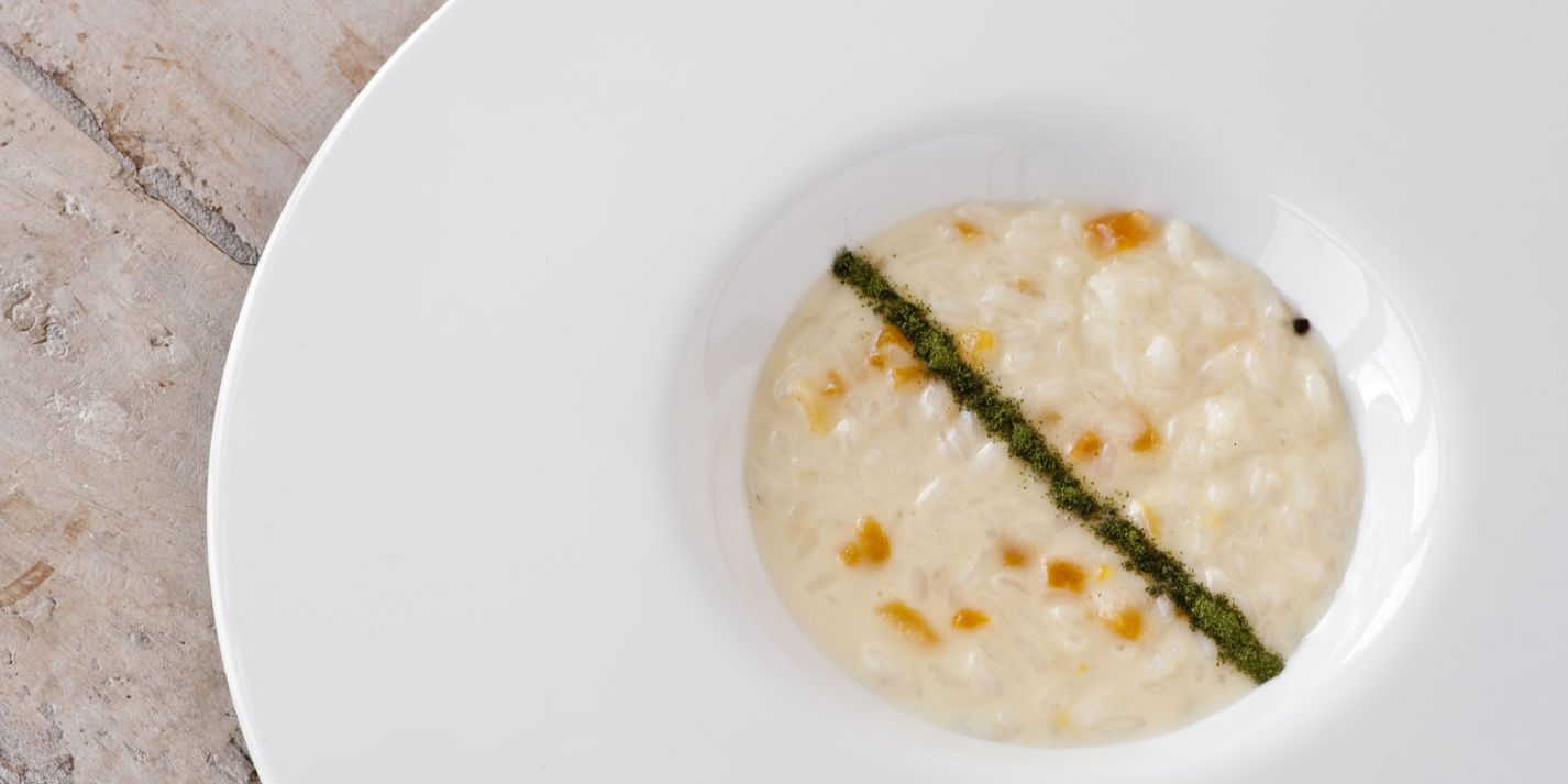 Caciocavallo Cheese Risotto with Apricots and Celery Powder - Great ...