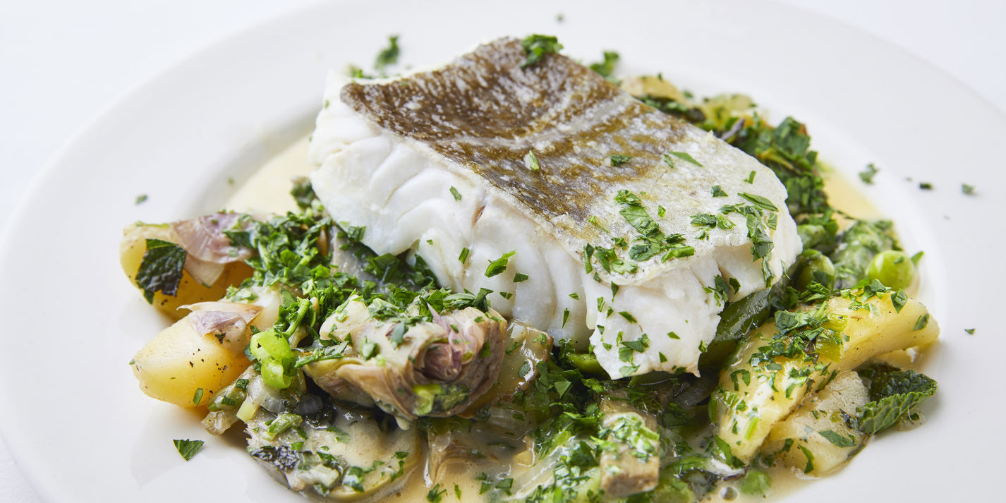 Cod Recipe with Spring Vegetables - Great British Chefs