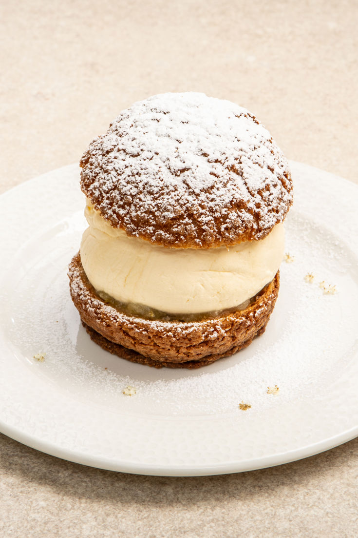 Gooseberry Ptyś-Style Choux Bun with Elderflower and Gooseberry Compote ...