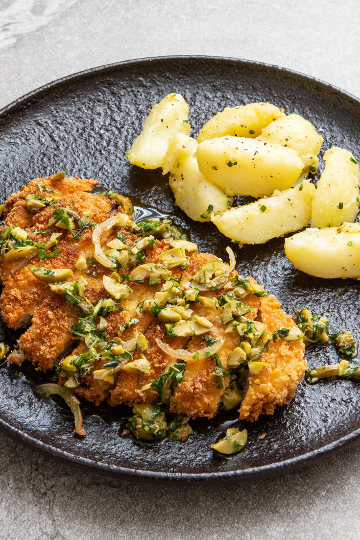Chicken Milanese with Green Olive and Preserved Lemon Salsa Recipe ...