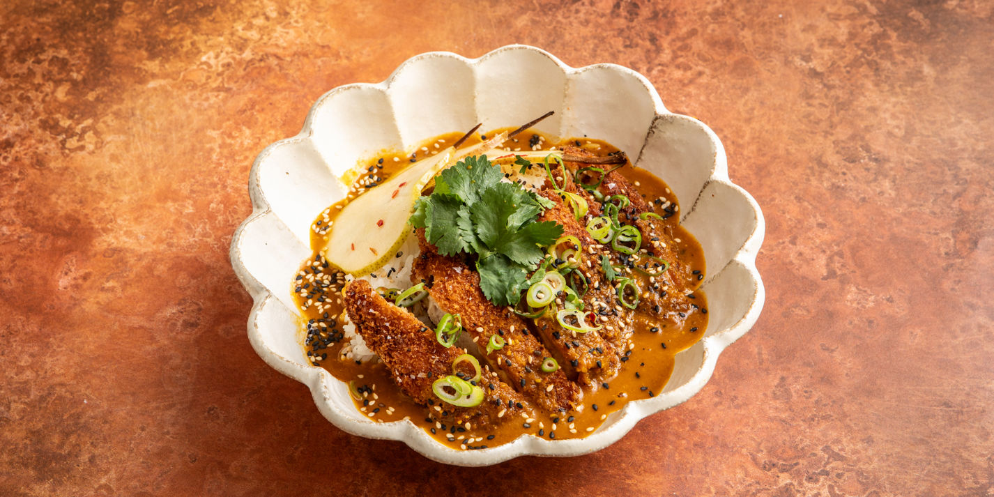 Miso-Honey Chicken Katsu Curry with Pickled Pears Recipe - Great ...