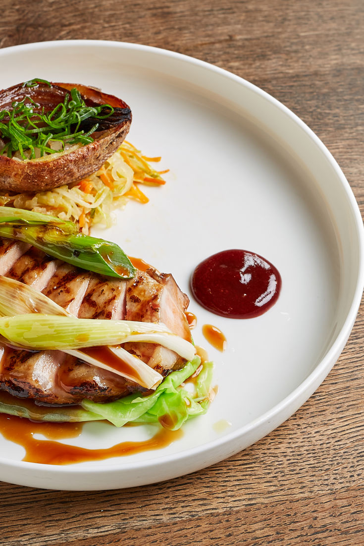 Iberico Pork with Stir-Fried Vegetables, Potato and Plum Recipe - Great ...