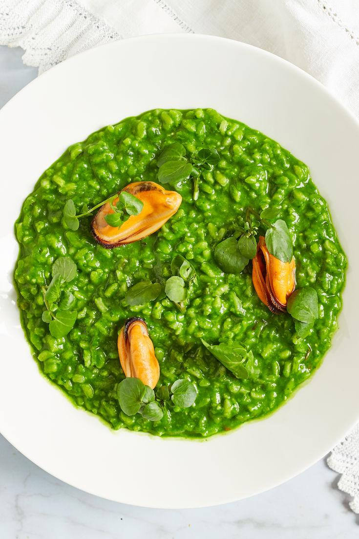 Watercress and Mussel Risotto Recipe - Great British Chefs