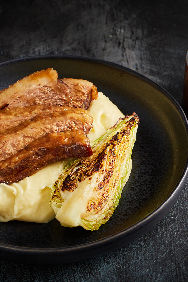 Pot-Roast Brisket with Bone Marrow Mash and Hispi Cabbage Recipe ...