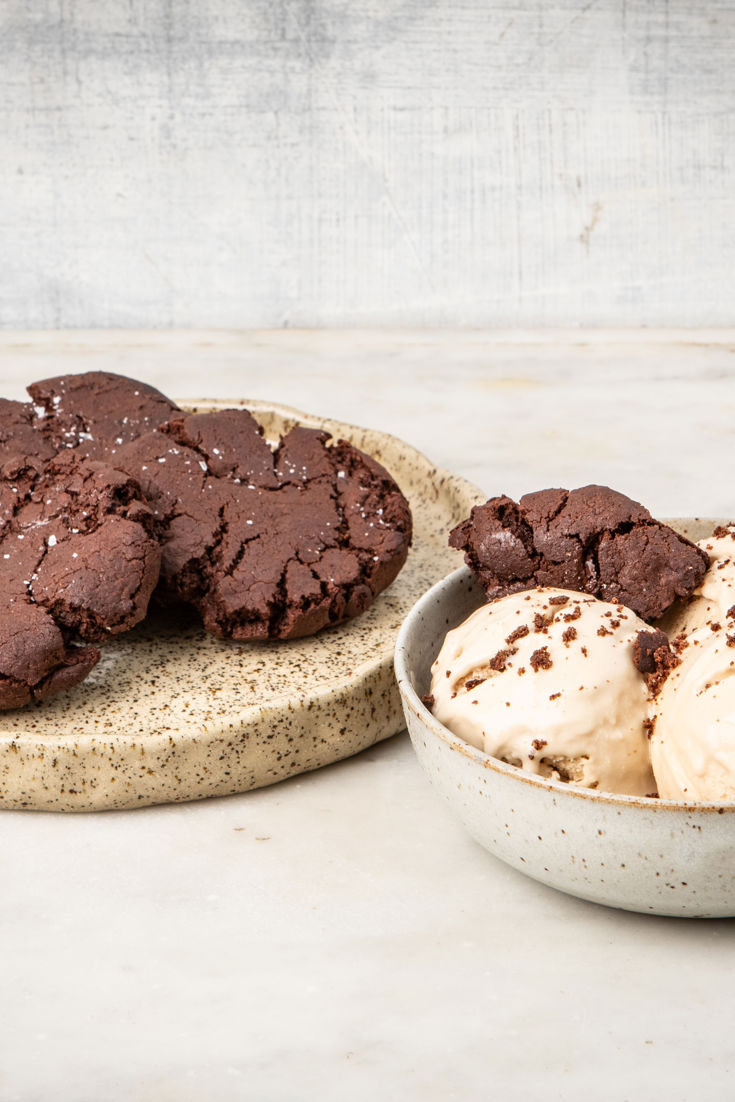 Double Chocolate Malt Vinegar Cookies with Malted Vanilla Ice Cream ...