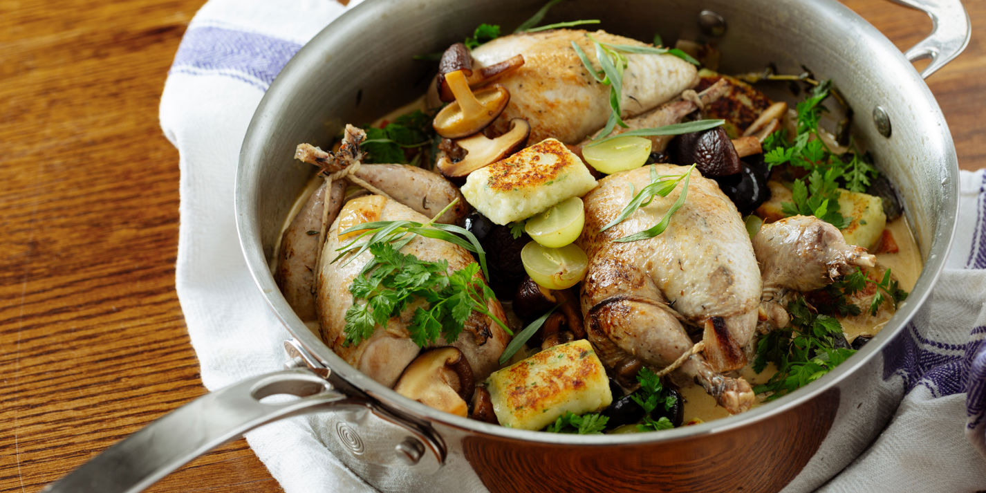 Pot-Roasted Partridge Recipe with Grapes - Great British Chefs