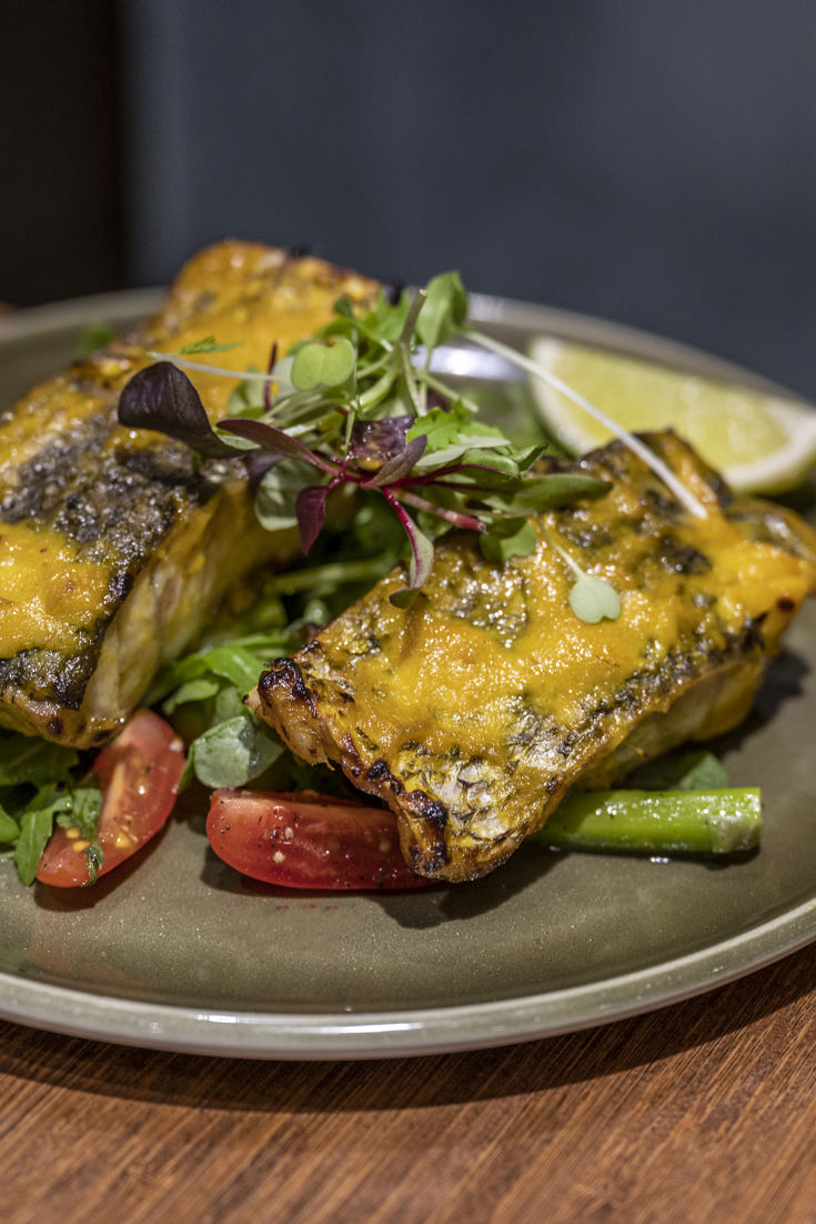 Grilled Stone Bass with Yellow Tomato Chutney Recipe - Great British Chefs